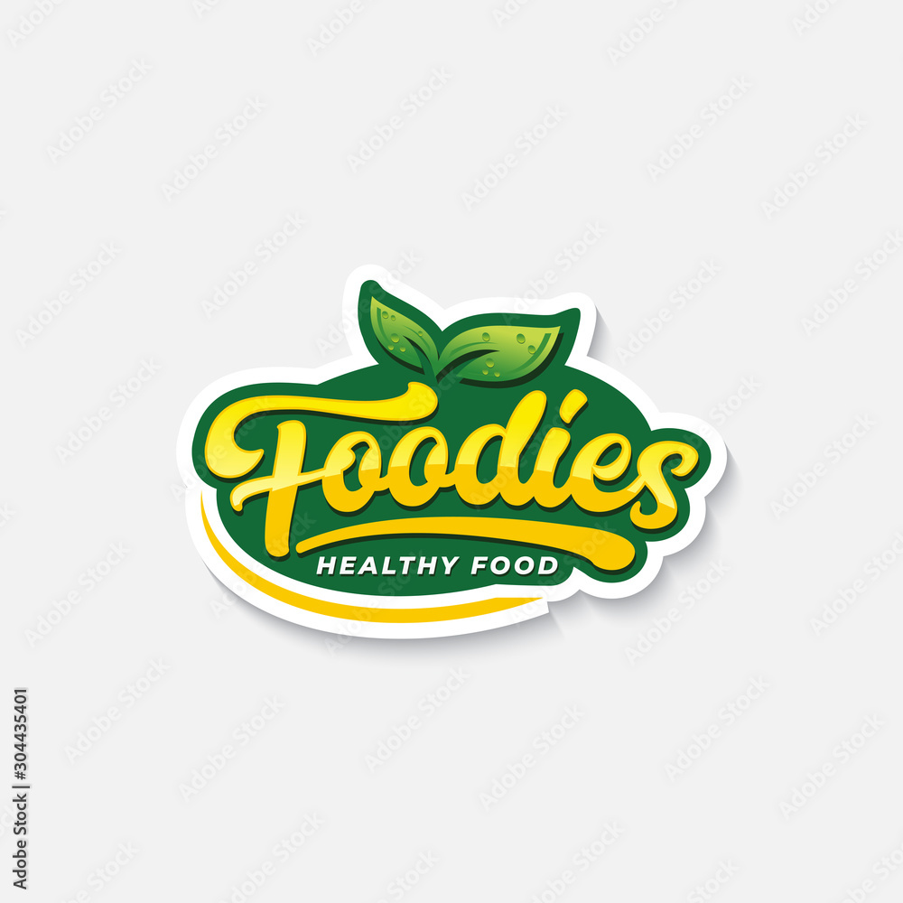 foodies typography logo premium vector Stock Vector | Adobe Stock