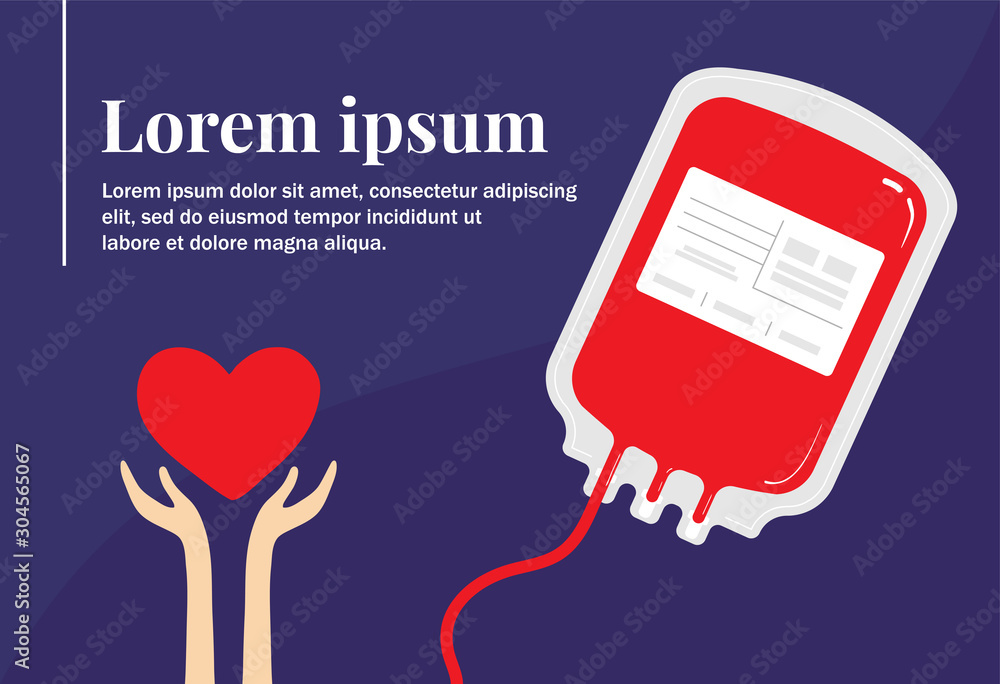 Blood donation and transfusion. Save the life of the patient. Stock ...