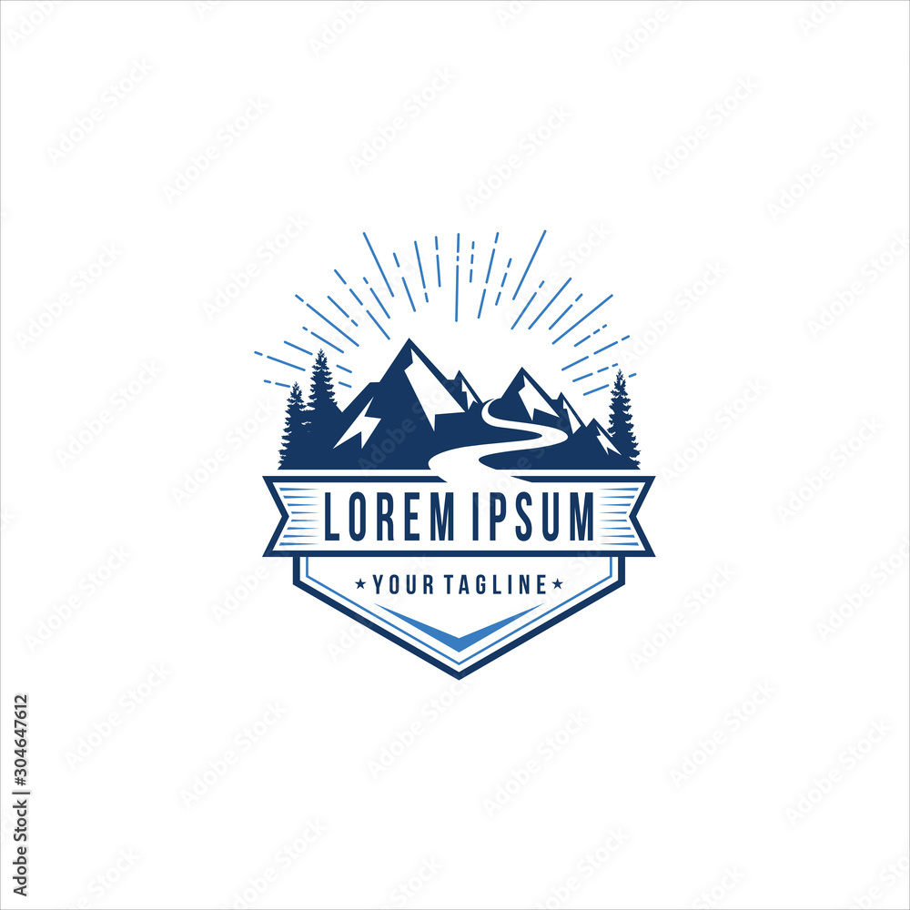 Adventure logo. Mountain logo on white background. mountain icon for ...