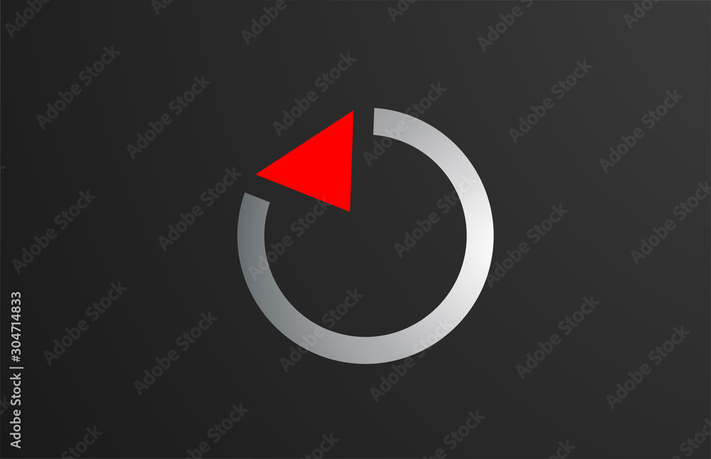triangle red grey letter O alphabet logo design icon for company or ...