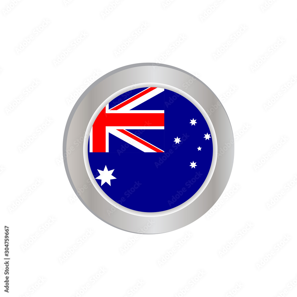 Australian flag with a commonwealth stars / federation in the field of ...