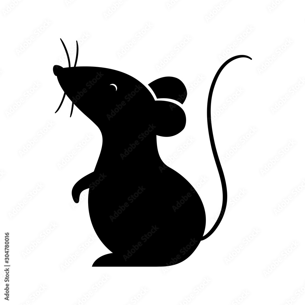 Isolated mouse silhouette vector design Stock Vector | Adobe Stock