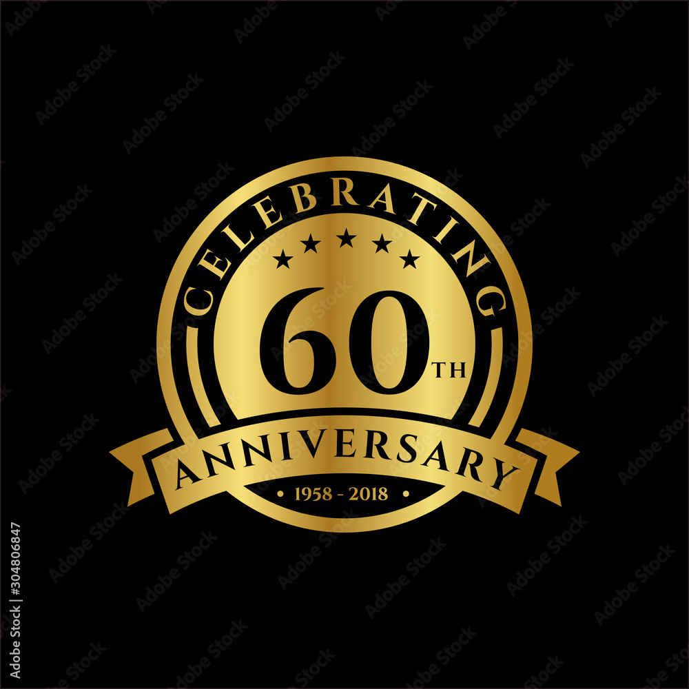 60 th Anniversary celebrations emblems vector , anniversary template ...