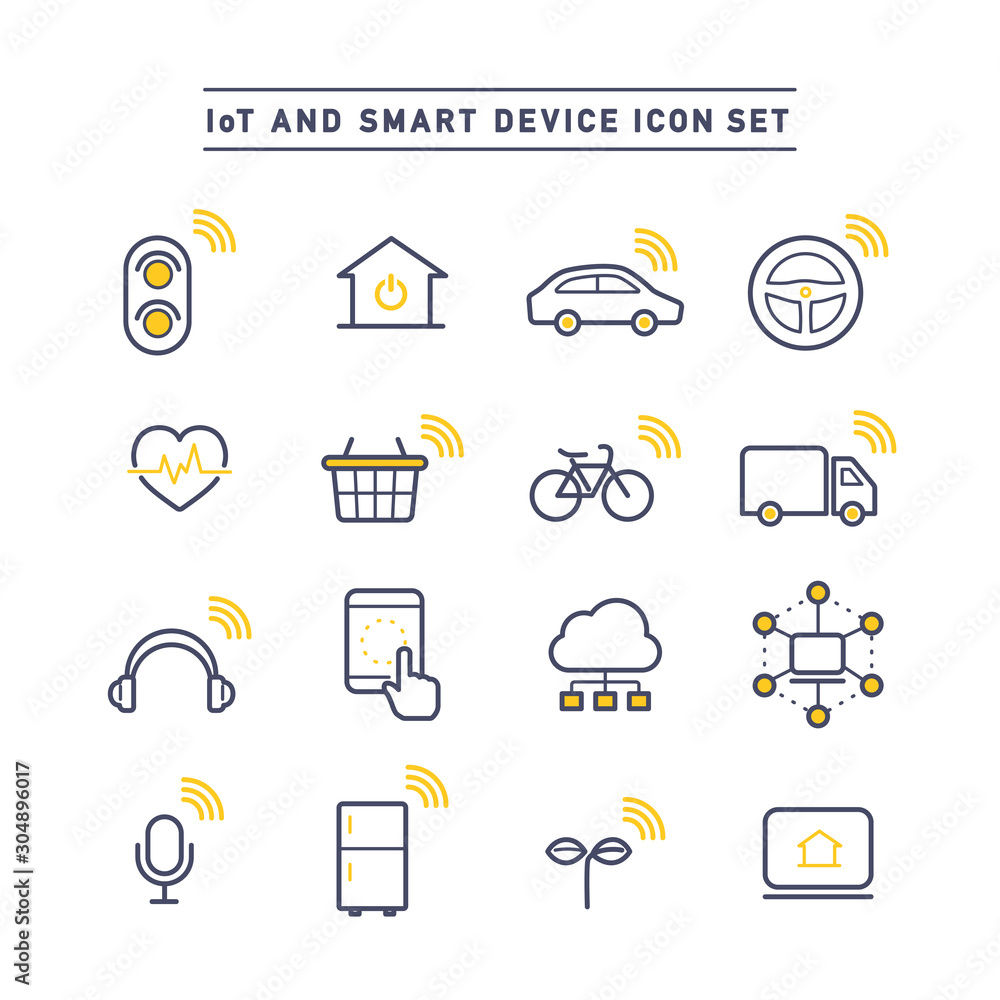 IoT AND SMART DEVICE ICON SET Stock Vector | Adobe Stock