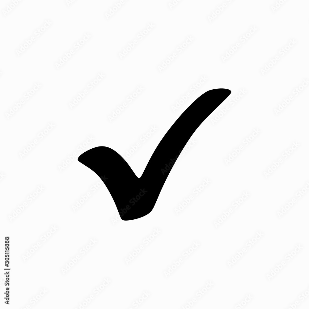 Black check mark symbol. vector illustration Stock Vector | Adobe Stock