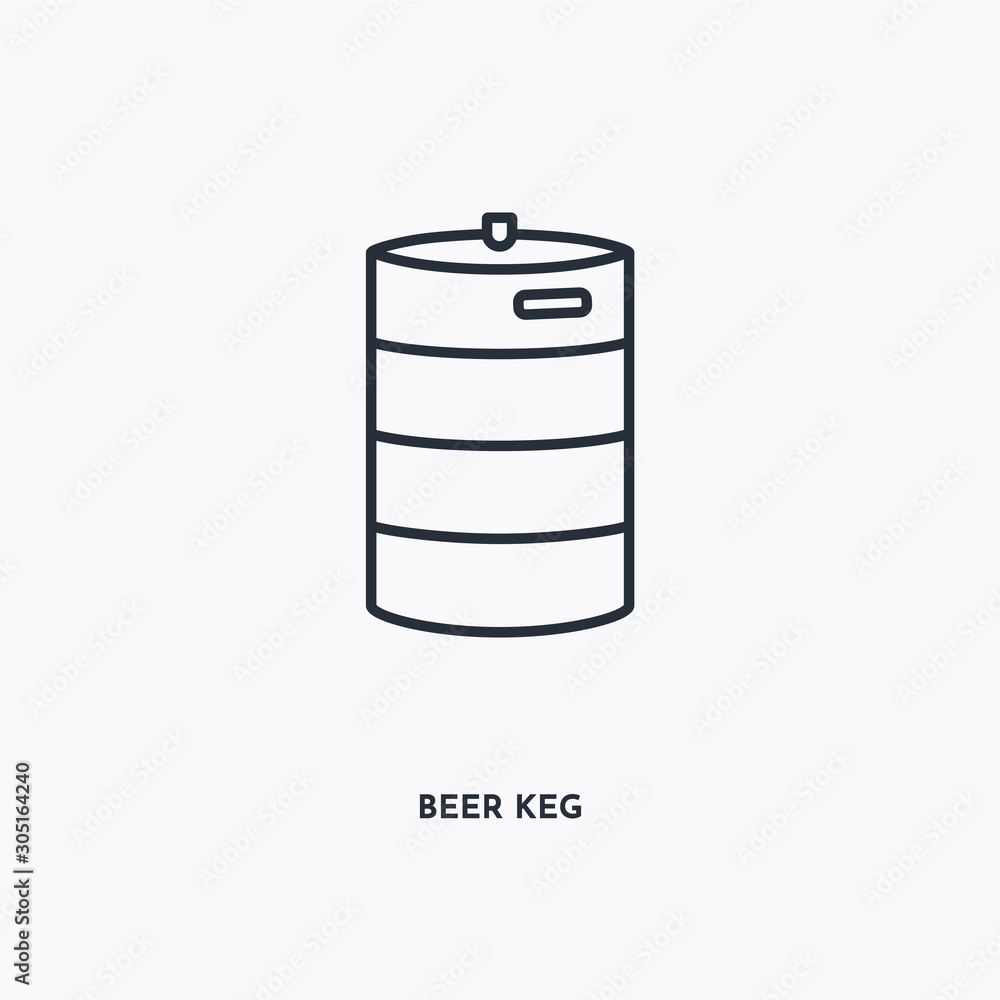 Beer keg outline icon. Simple linear element illustration. Isolated ...