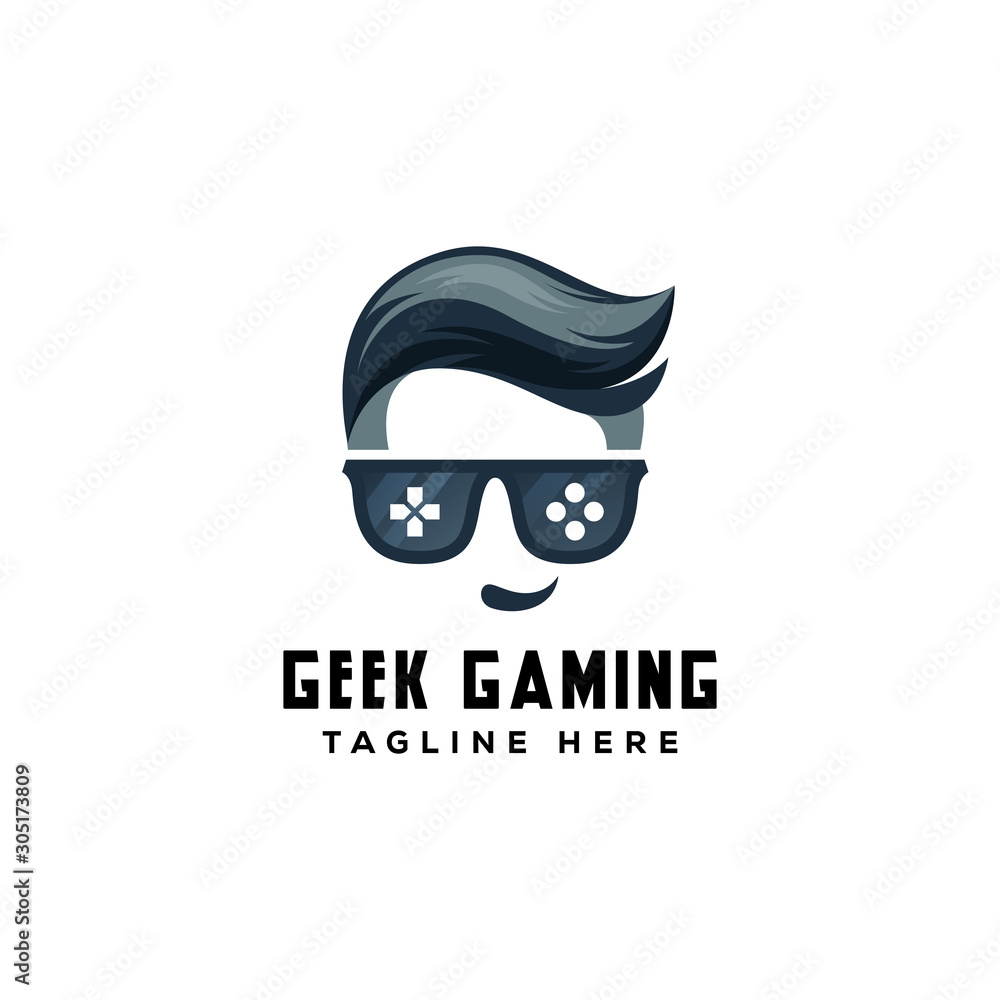 geek gaming logo concept premium vector Stock Vector | Adobe Stock