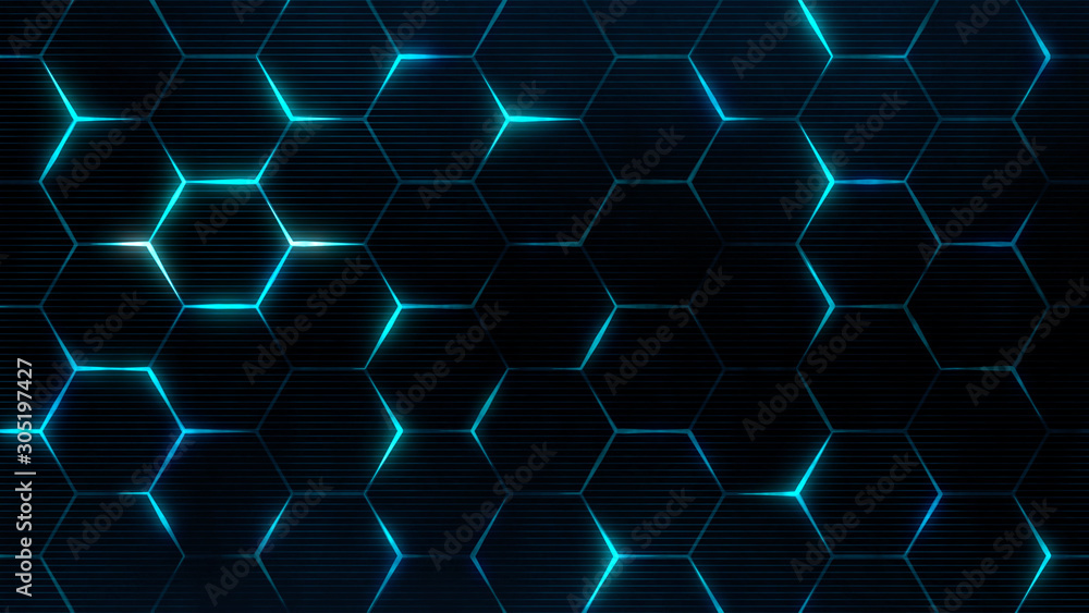 Stock-Illustration „Futuristic surface concept with hexagons. Trendy sci-fi technology ...
