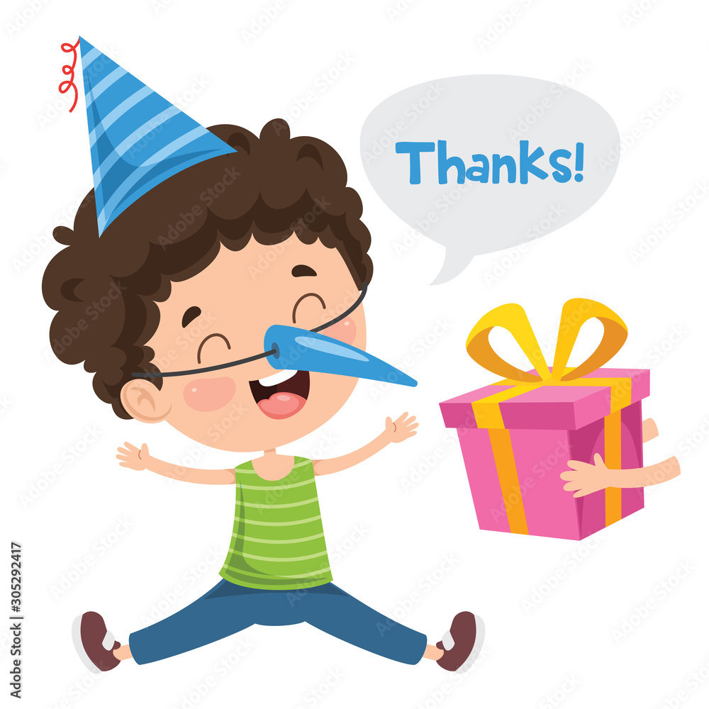 Thank You Illustration With Cartoon Characters Stock Vector | Adobe Stock