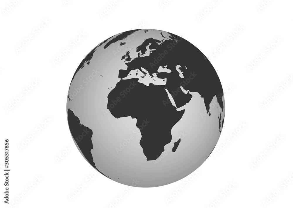 eastern hemisphere of the earth. globe icon. world map of Africa Asia ...