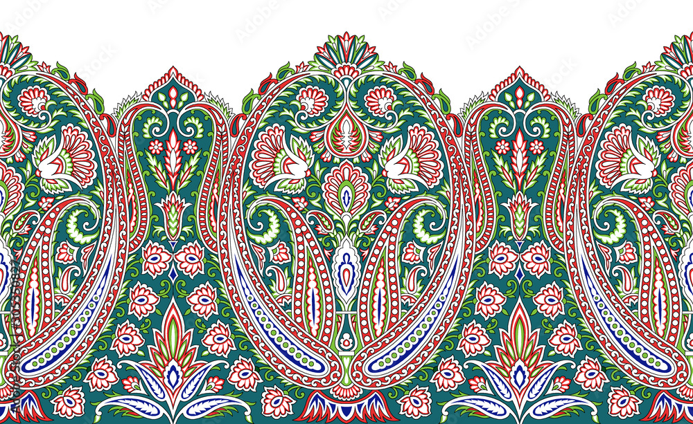 Seamless border with traditional Asian design elements Stock ...