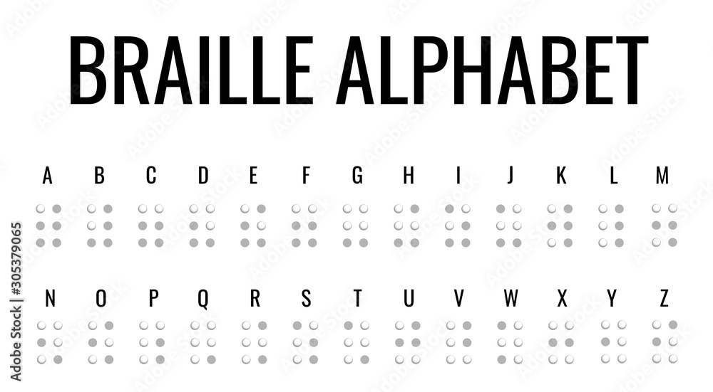 Braille alphabet. Paper style ABC for blind people vector banner ...