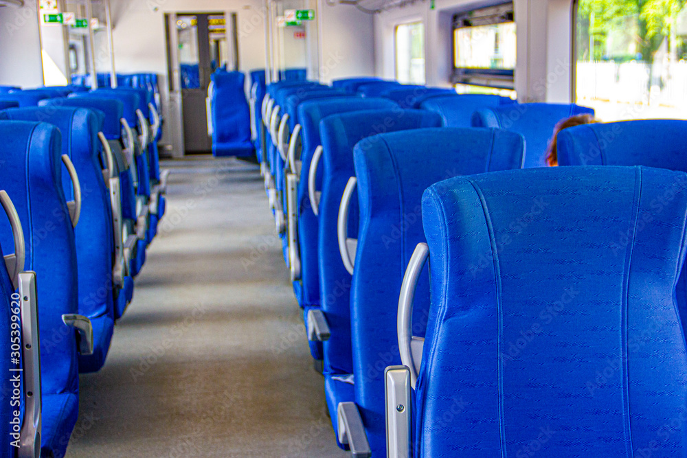 Foto de Stock Interior of the train for long and short distance ...