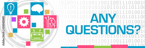 Any Questions Colorful Squares Grid Symbols Digital Horizontal - Buy ...