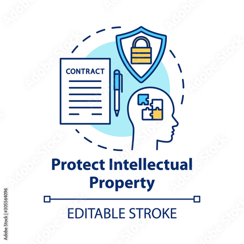Protect intellectual property concept icon. Copyright legislation ...