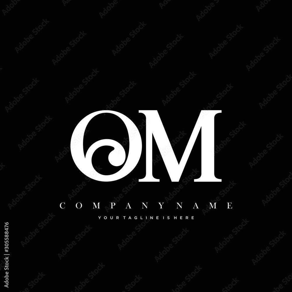 Initial Letter OM Logo Template Design Stock Vector | Adobe Stock