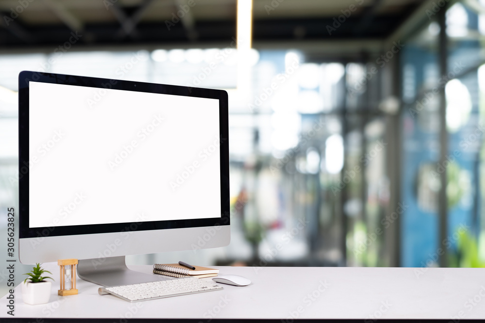 laptop monitor digital pc desk Mockup Blank screen computer desktop ...
