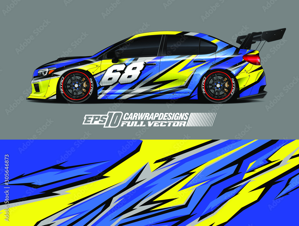 Car wrap decal designs. Abstract racing and sport background for car ...