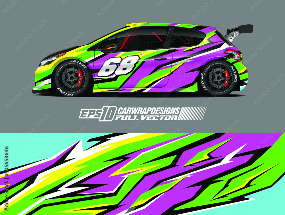 Car wrap decal designs. Abstract racing and sport background for car ...