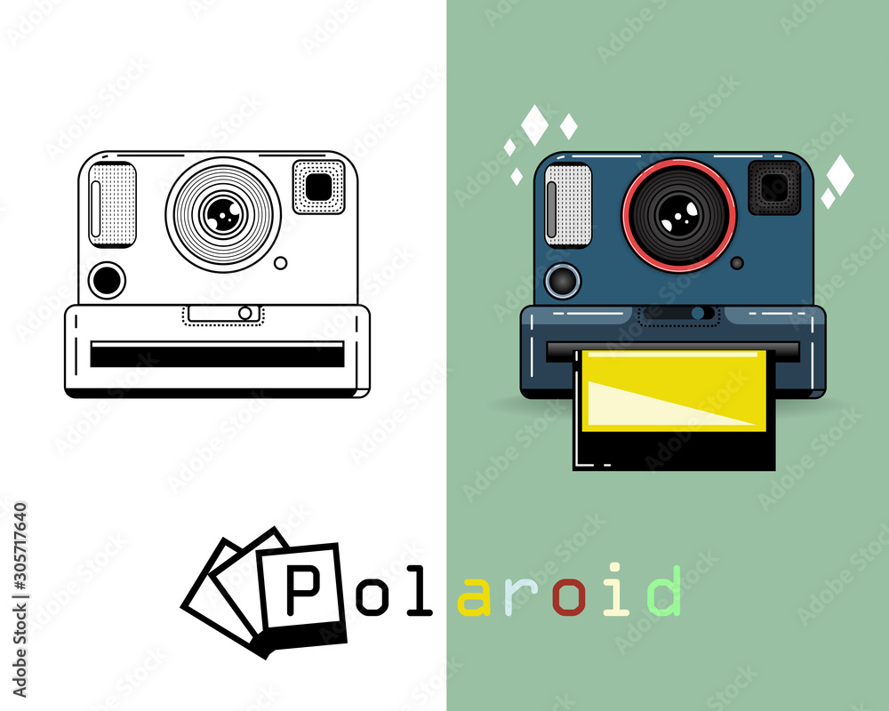 polaroid camera vector set of polaroid logo Stock Vector | Adobe Stock