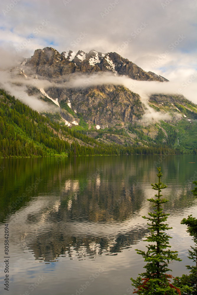Snow peaks of the Grand Tetons. Jackson Hole, Wyoming Stock Photo ...