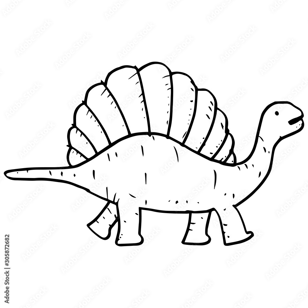 Hand drawn vector doodle spinosaurus illustration.cartoon spinosaurus ...