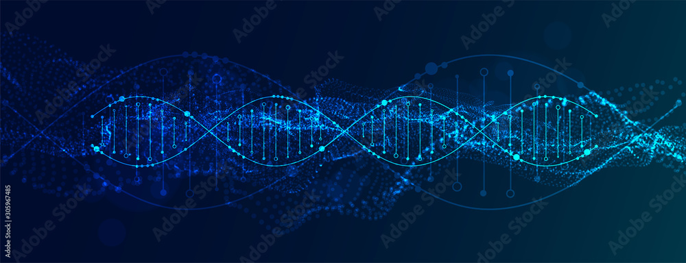 Science template, abstract background with a DNA molecules. Vector ...