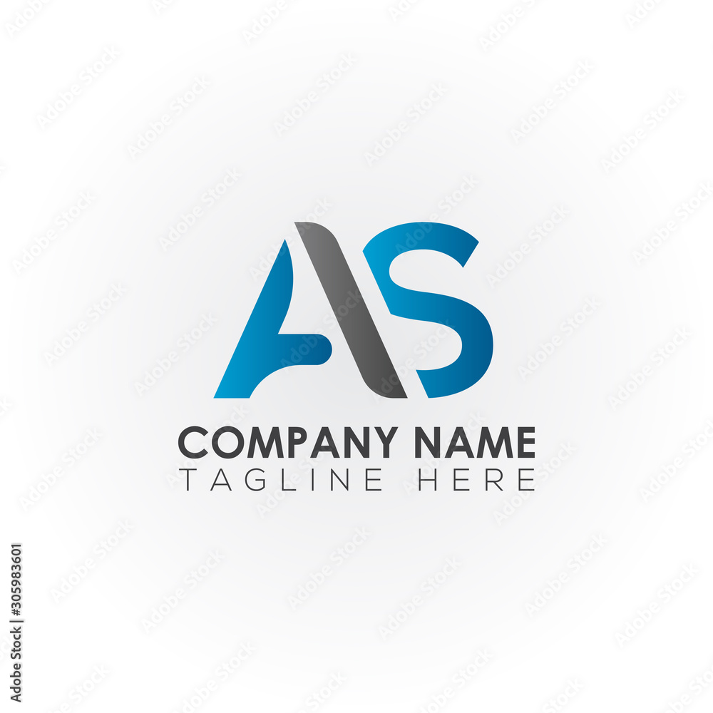 Initial letter AS simple logo Vector template. Simple AS Letter logo ...