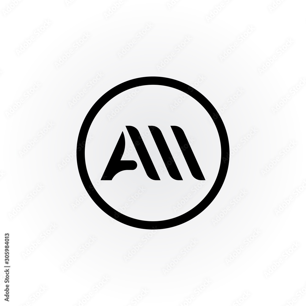 Vetor Initial letter AM or AW simple logo Vector template. Simple AM ...