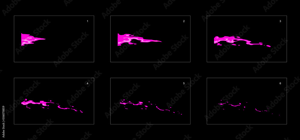 เวกเตอร์ Stock poison splashes vector classic frame by frame animation ...