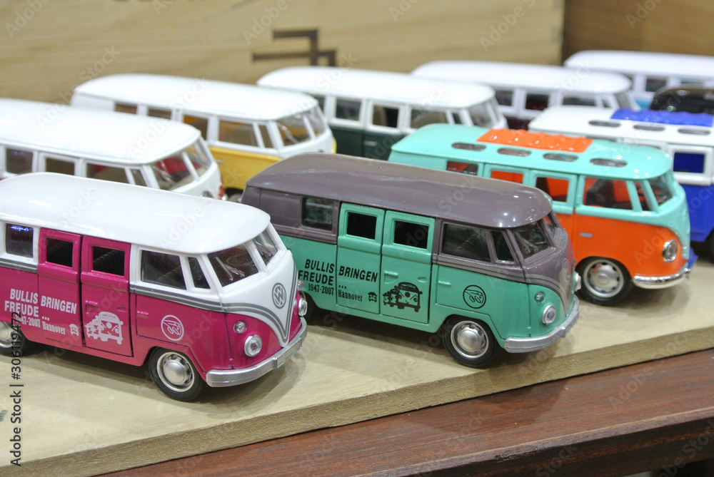 KUALA LUMPUR, MALAYSIA -DECEMBER 16, 2016: Miniature model of vans from ...
