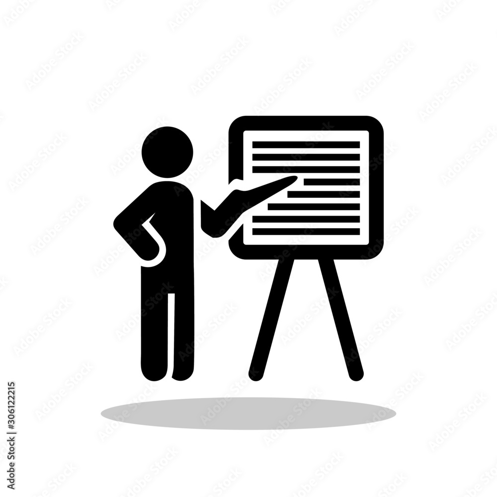 Training icon in flat style. Training symbol for your web site design ...