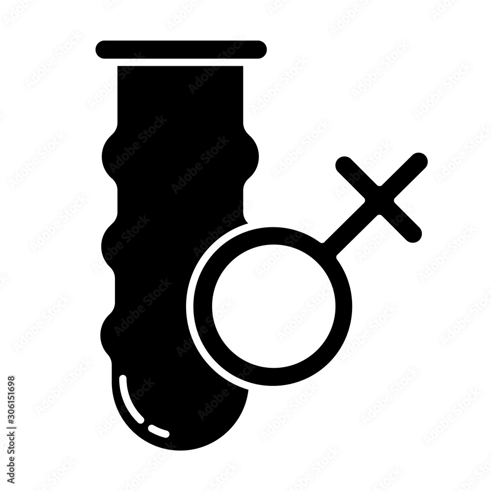 Stock-Vektorgrafik „Female condom glyph icon. Latex contraceptive ...