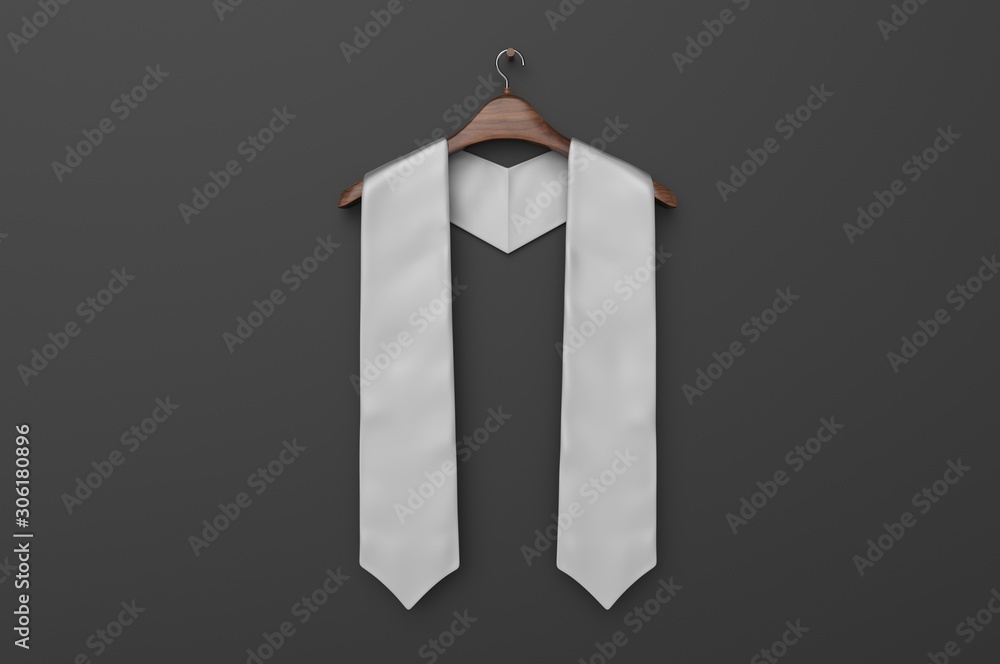 Blank Two Side Embroidered Graduation Stole for Mock up, 3d render ...