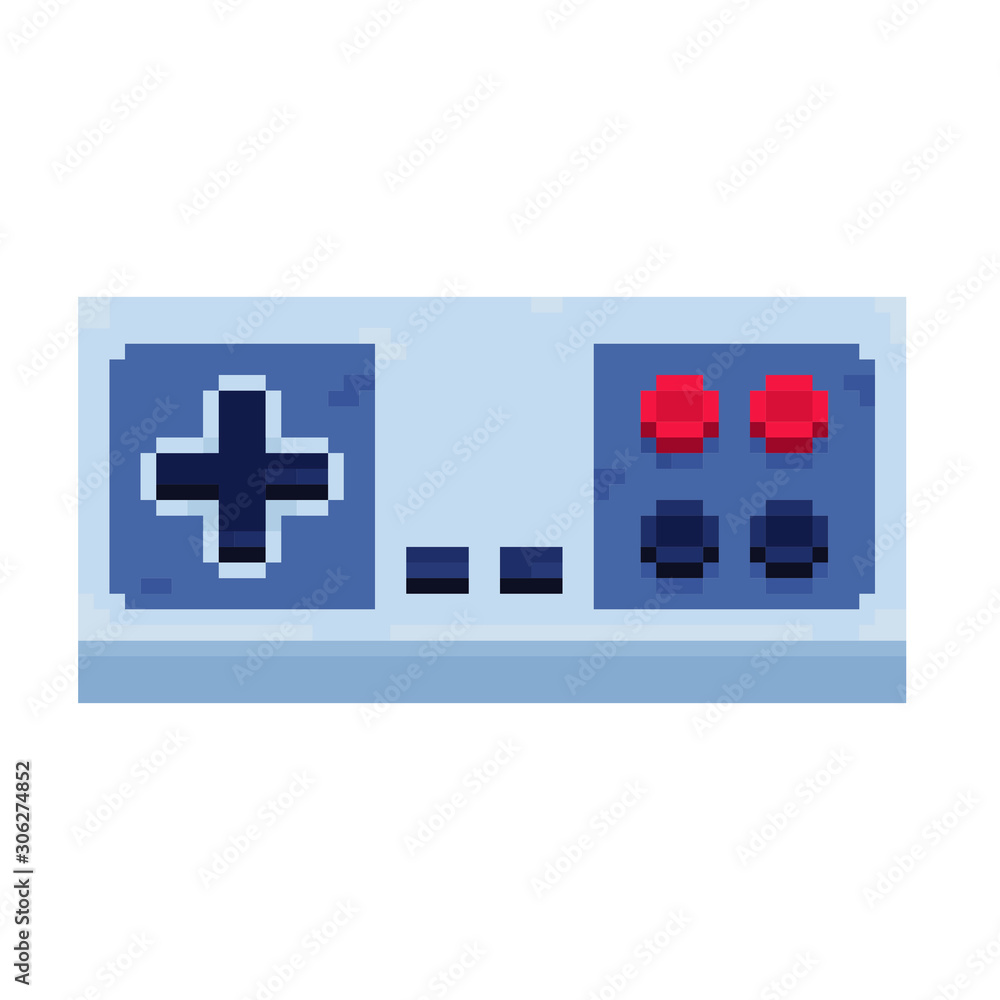 เวกเตอร์ Stock Gamepad icon, joystick. Retro 80s pixel art. Flat style ...