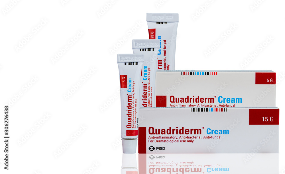 ภาพถ่าย Stock CHONBURI, THAILAND-OCTOBER 27, 2018 : Quadriderm cream ...