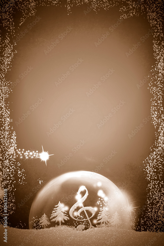 Christmas music background, copy space. Stock Illustration | Adobe Stock