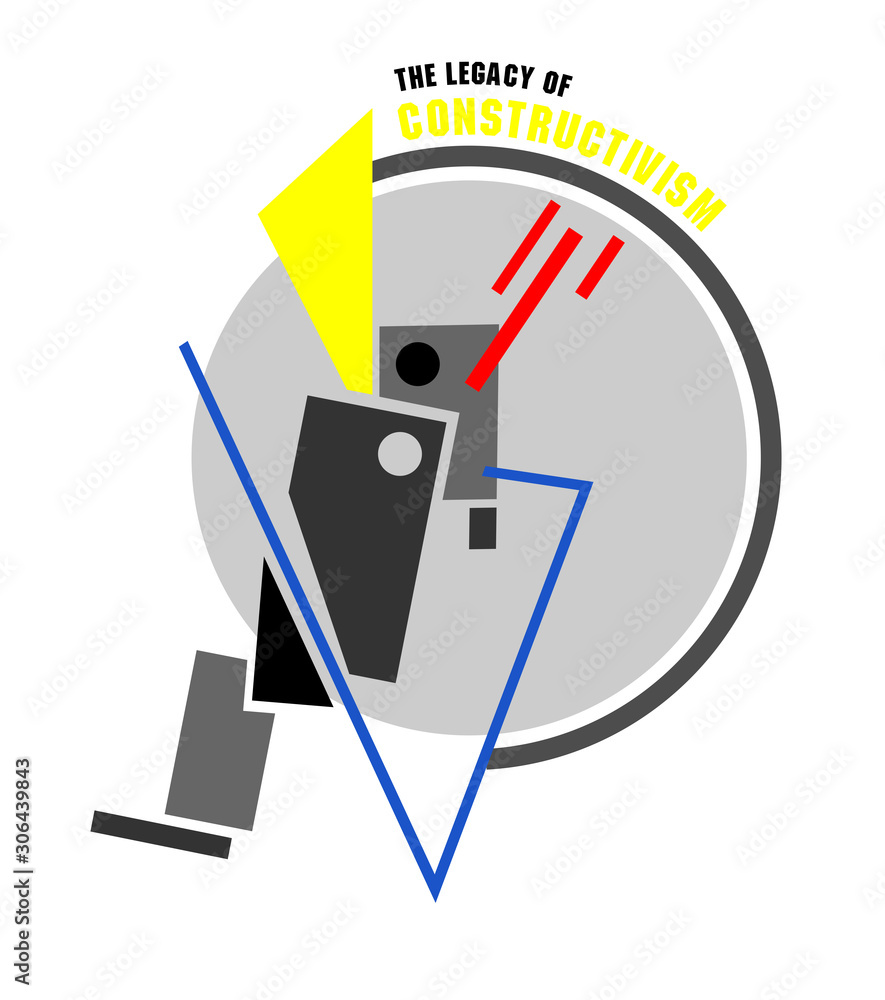 Unusual Geometric Shapes And Forms On White Background The Legacy Of Constructivism Stock