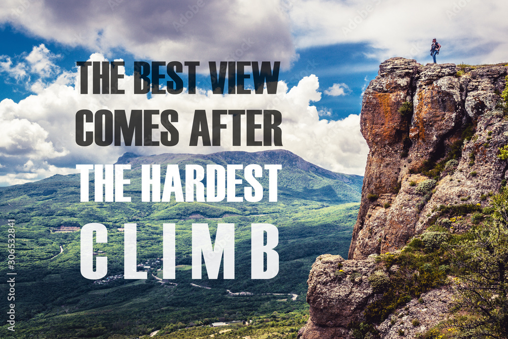 Inspirational motivational quote on the nature background, concept of ...