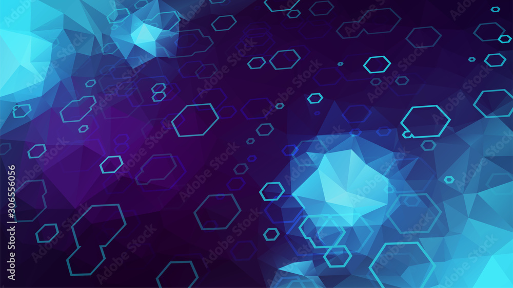 Abstract polygon and hexagon background. Polygonal pattern with hexagon ...