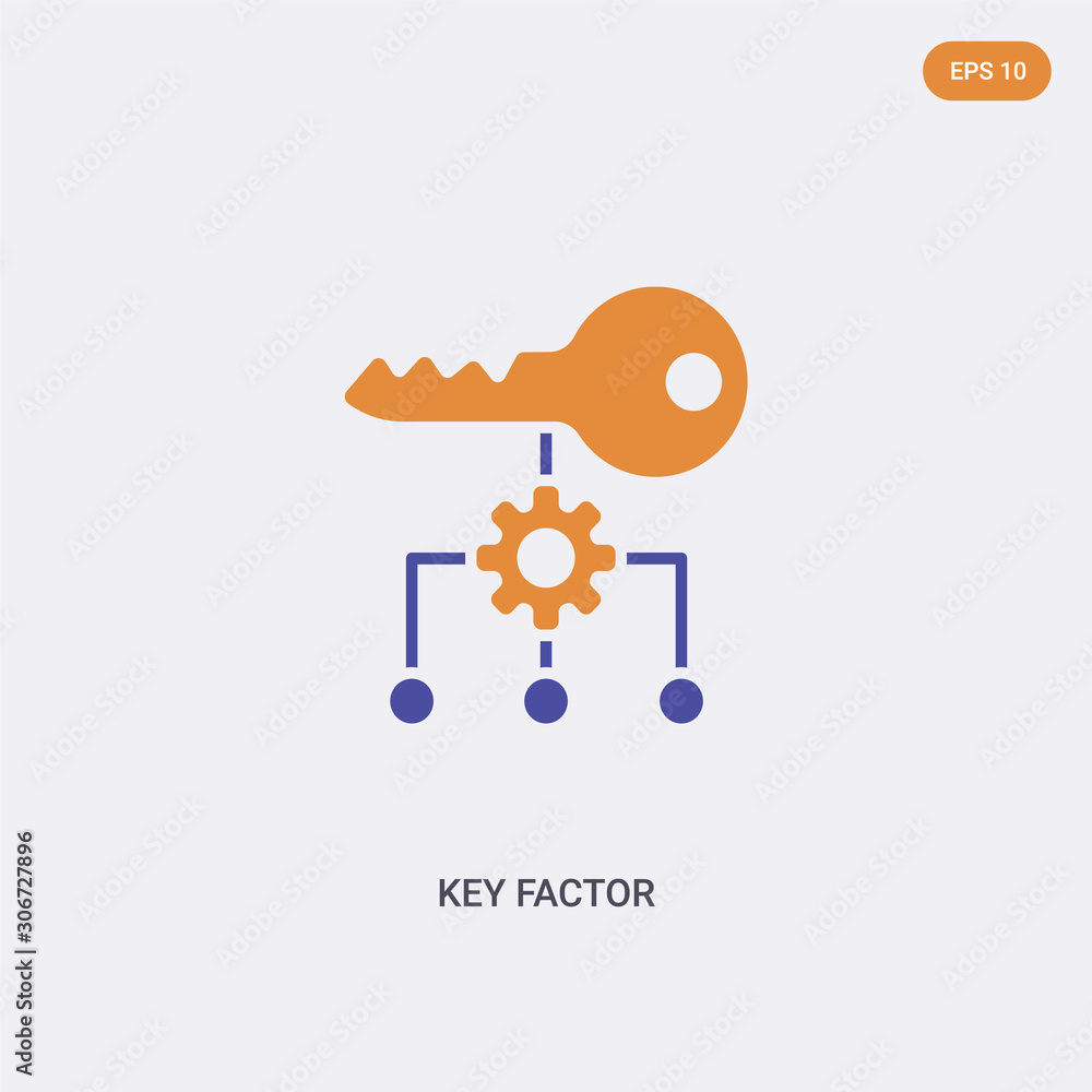 2 color Key Factor concept vector icon. isolated two color Key Factor ...