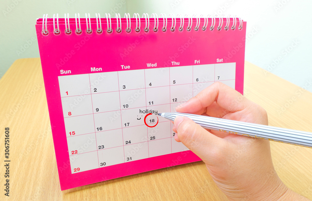 Event date in a calender marked with a pen Stock Photo | Adobe Stock