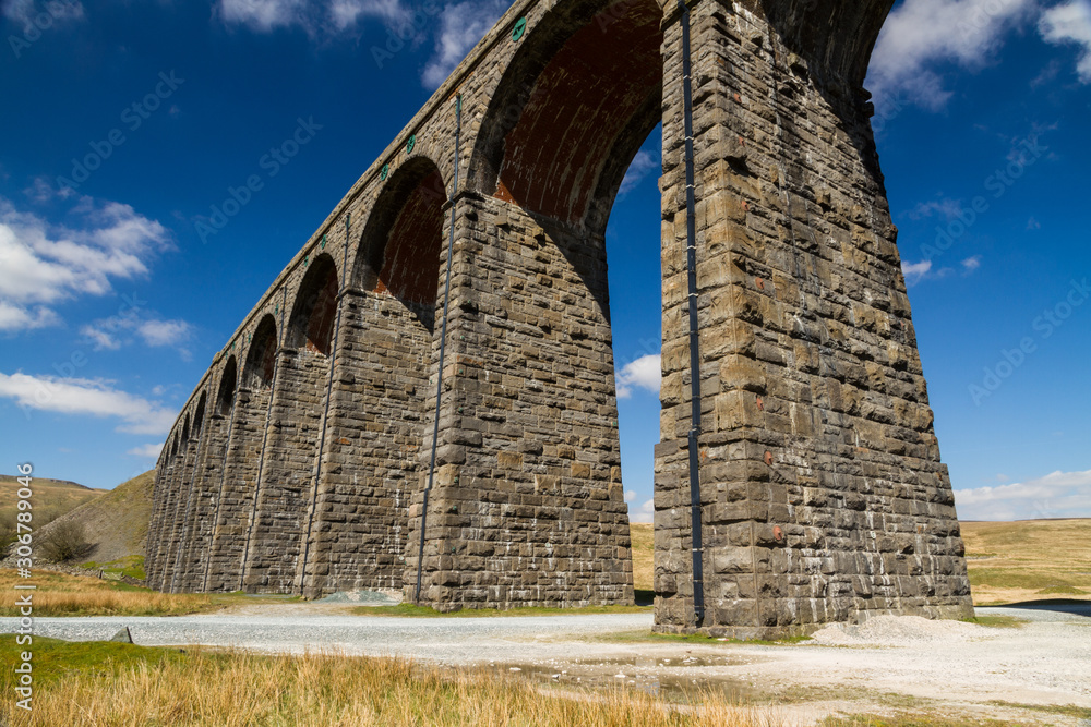 Towering arches of a railway viaduct Stock Photo | Adobe Stock