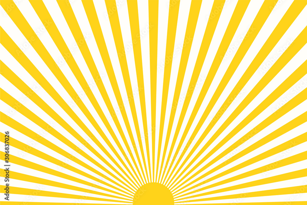 Abstract yellow sun rays background in pop art style for your design ...