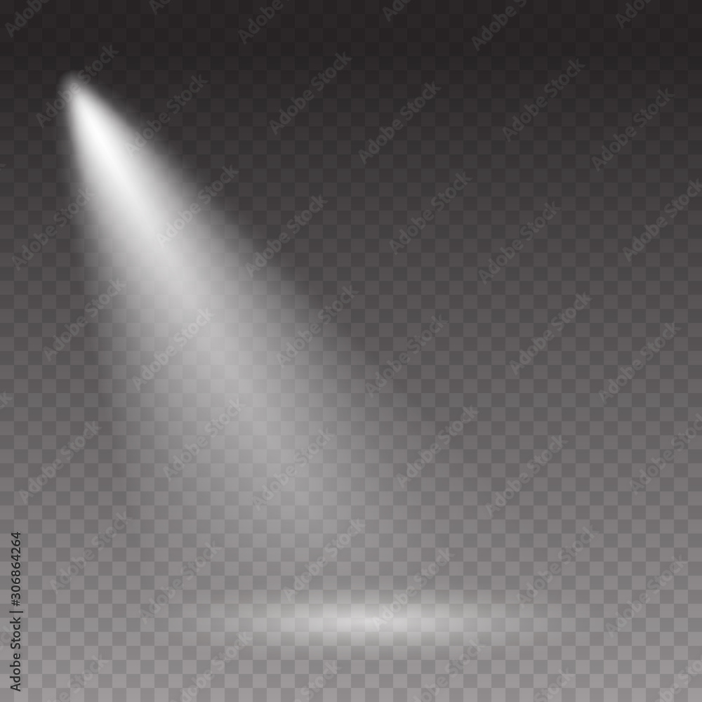 Projector light effect isolated on transparent background. Vector glow ...