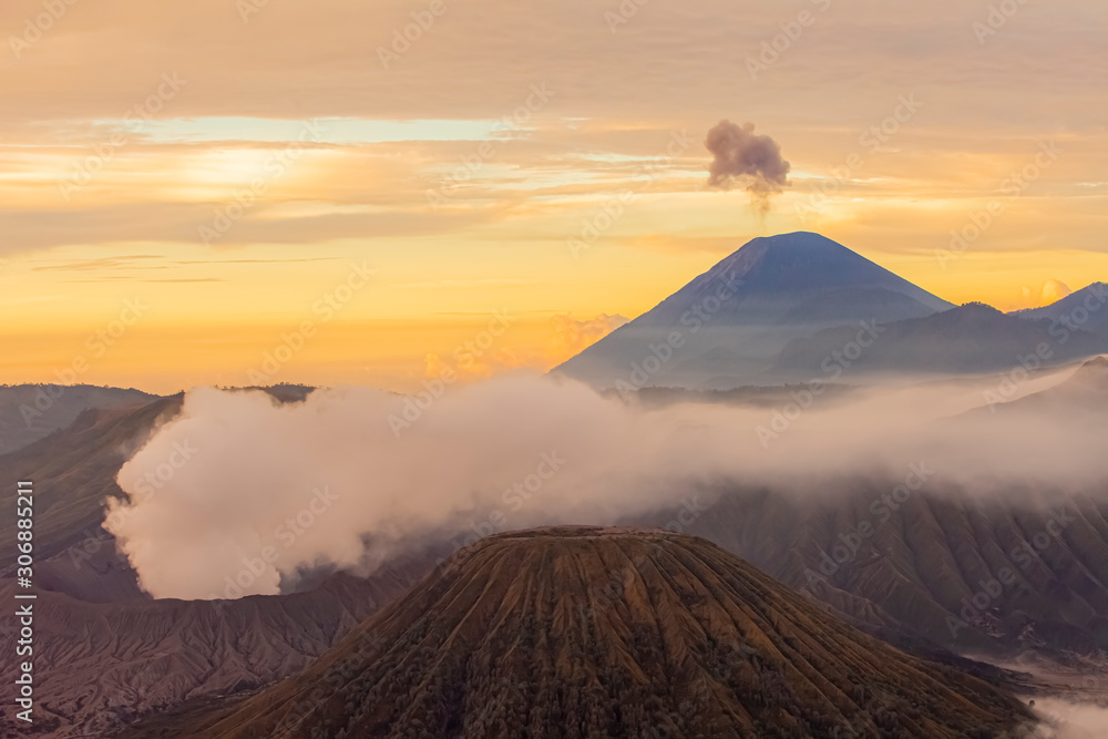 Mountain Bromo at East Java Indonesia. This active volcano is one of ...