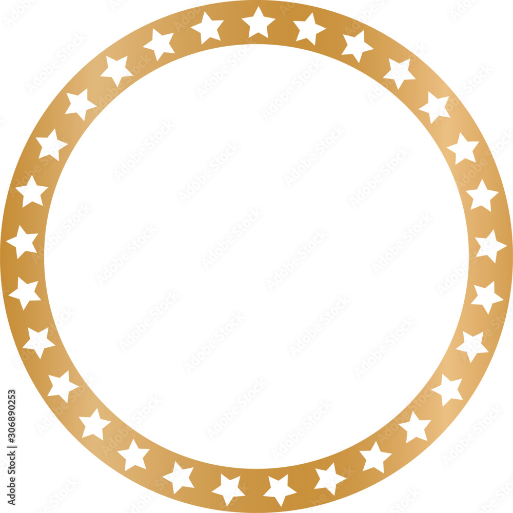 gold round stars frame on transparent background Stock Vector | Adobe Stock
