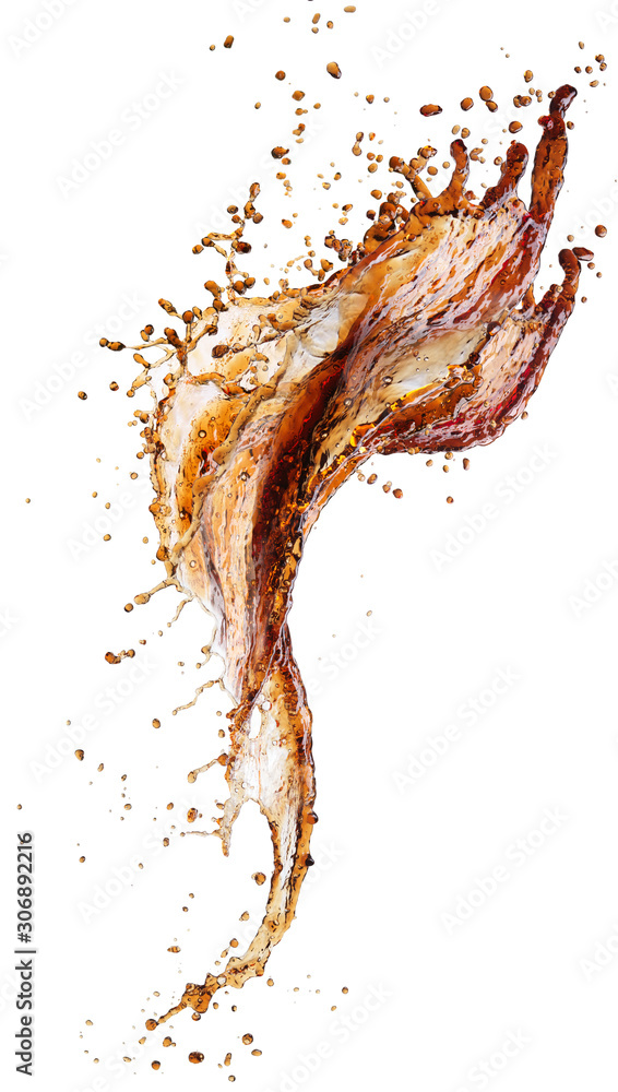 Cola splash with drops Stock Photo | Adobe Stock