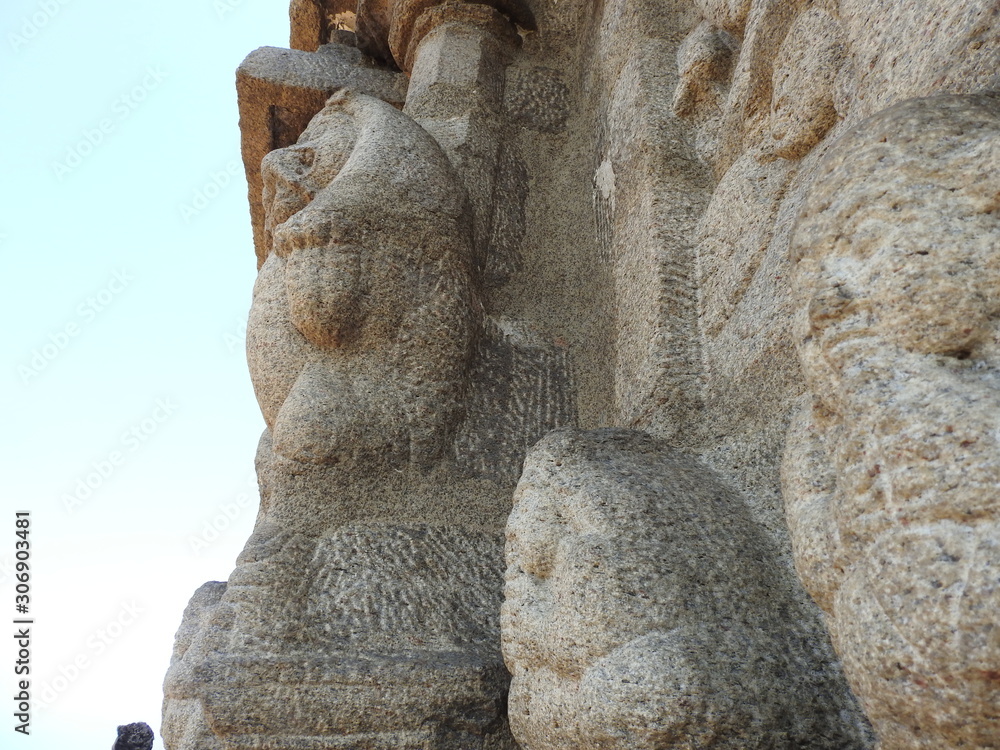 Panch Rathas Monolithic Hindu Temple in Mahabalipuram. Great South ...