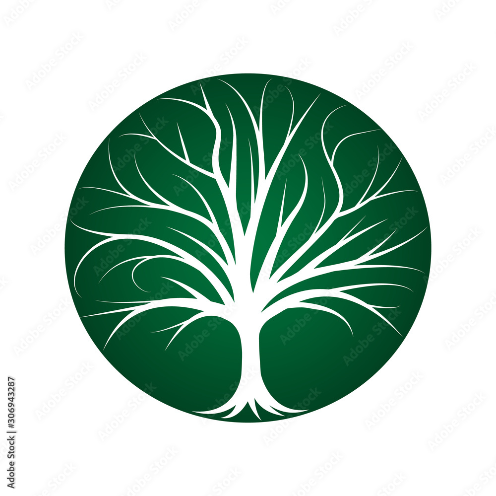 Vector illustration of tree silhouette. Natural simple concept Stock ...